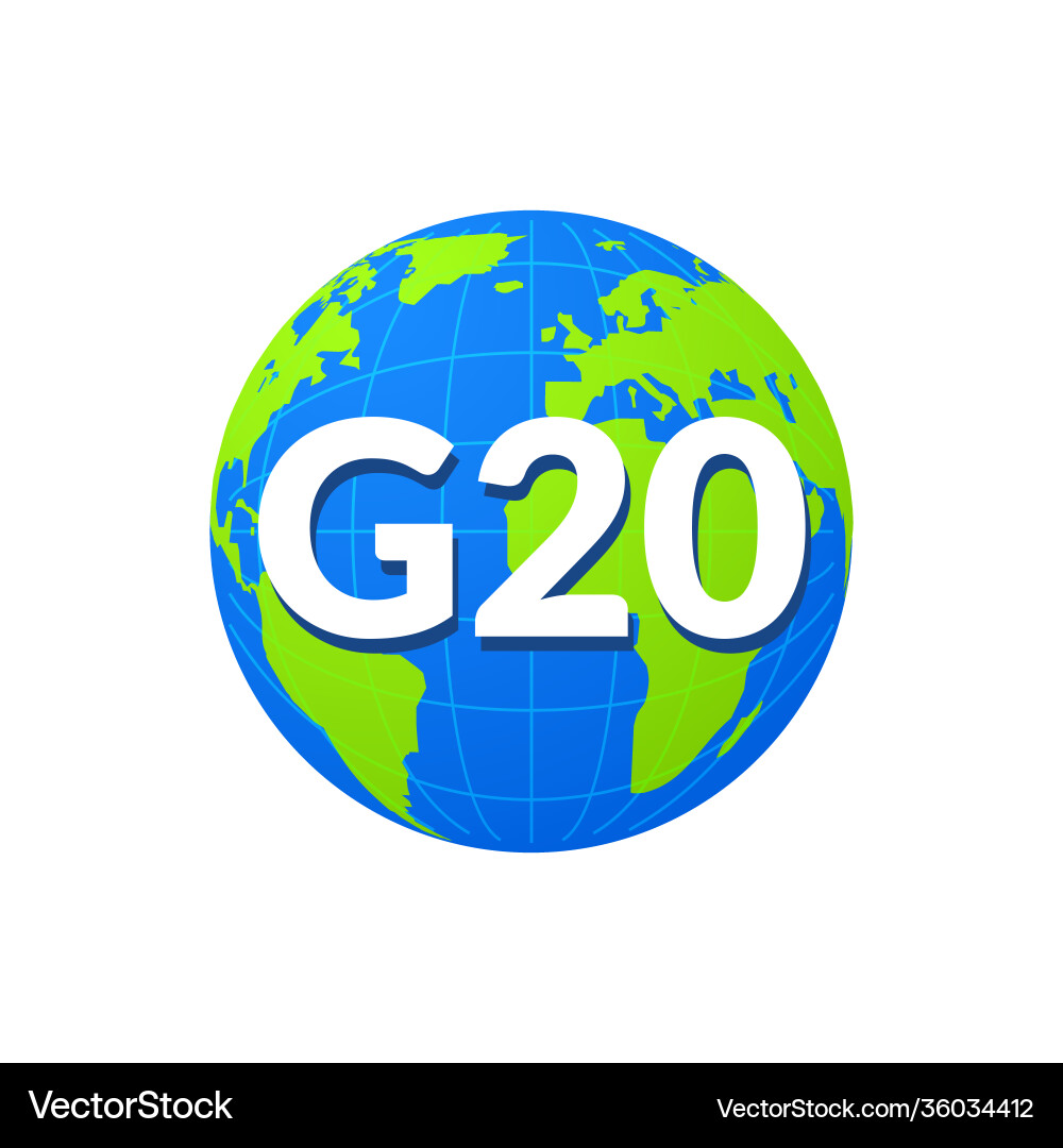 G20 world globe infographic map icon summit Vector Image