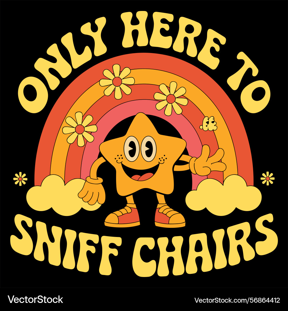 Only here to sniff chair Royalty Free Vector Image