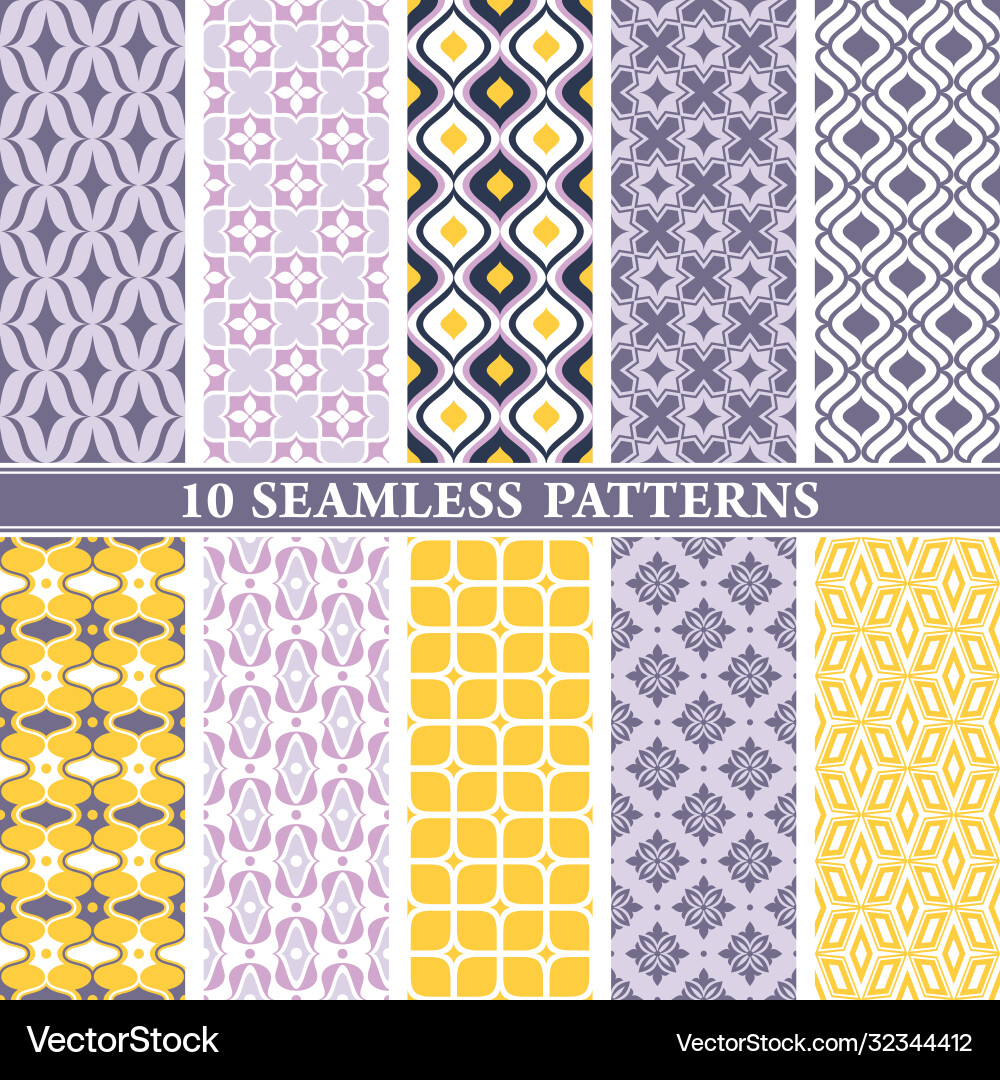 Seamless wallpaper patterns Royalty Free Vector Image