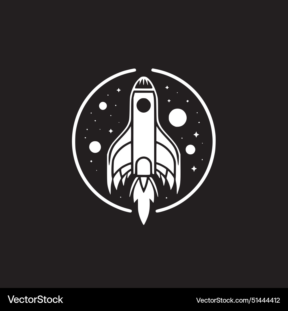 Space - minimalist and flat logo Royalty Free Vector Image