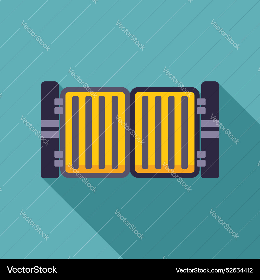 Yellow double sliding automatic gate closing Vector Image
