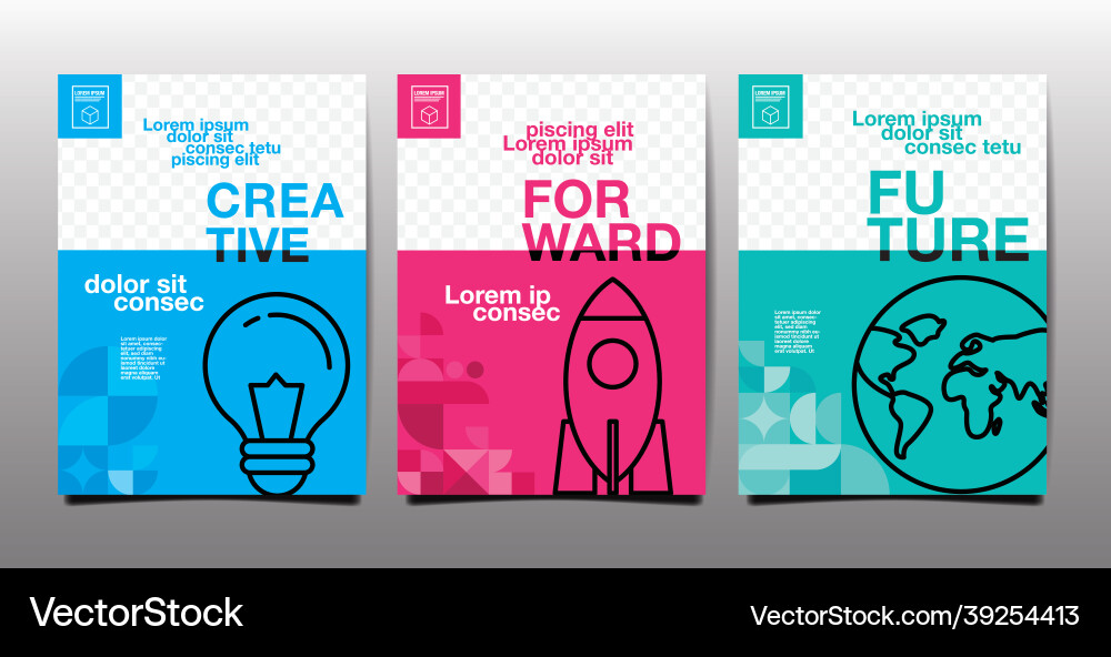 Annual report future business template layout Vector Image