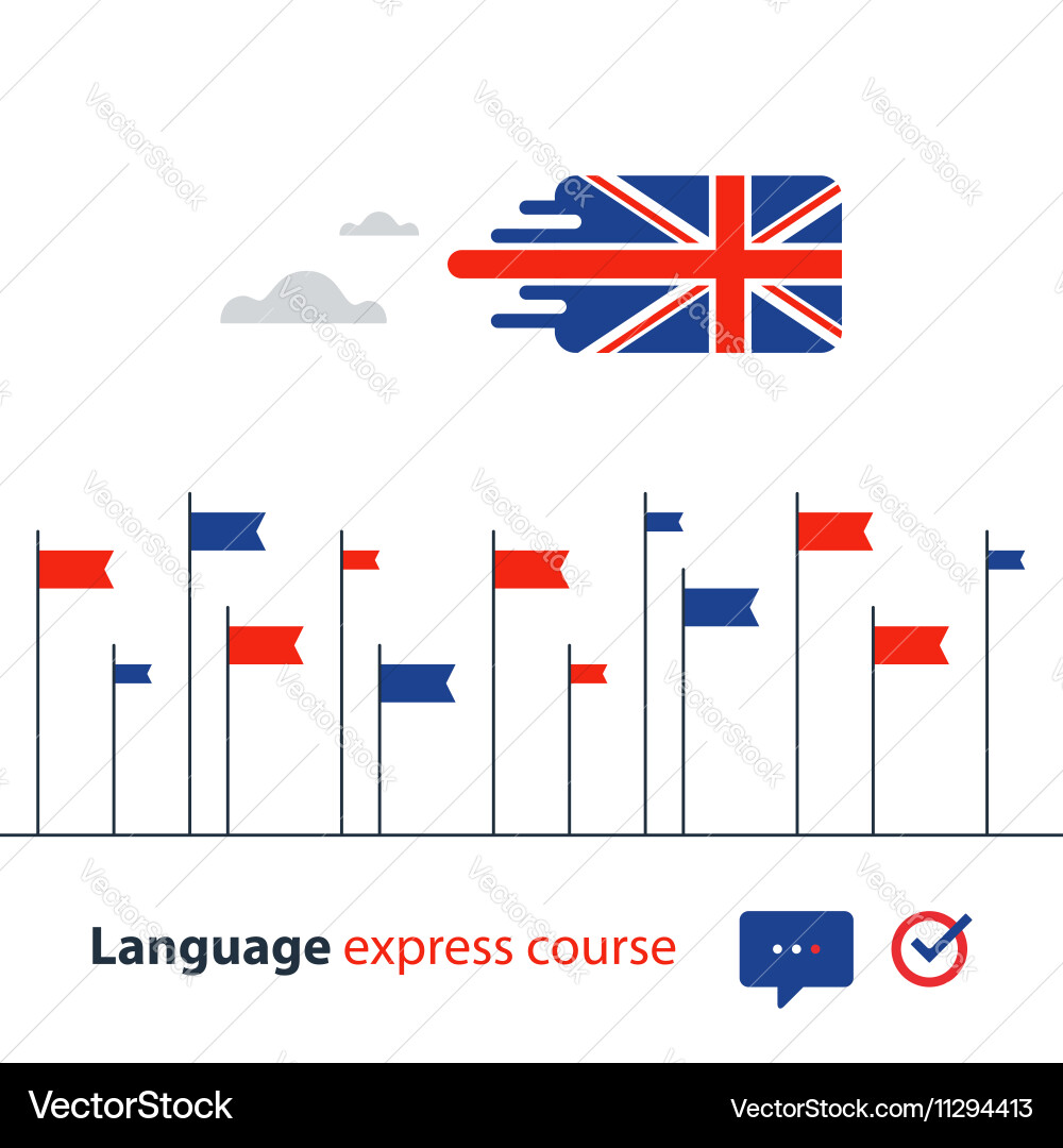 English language courses advertising concept Vector Image