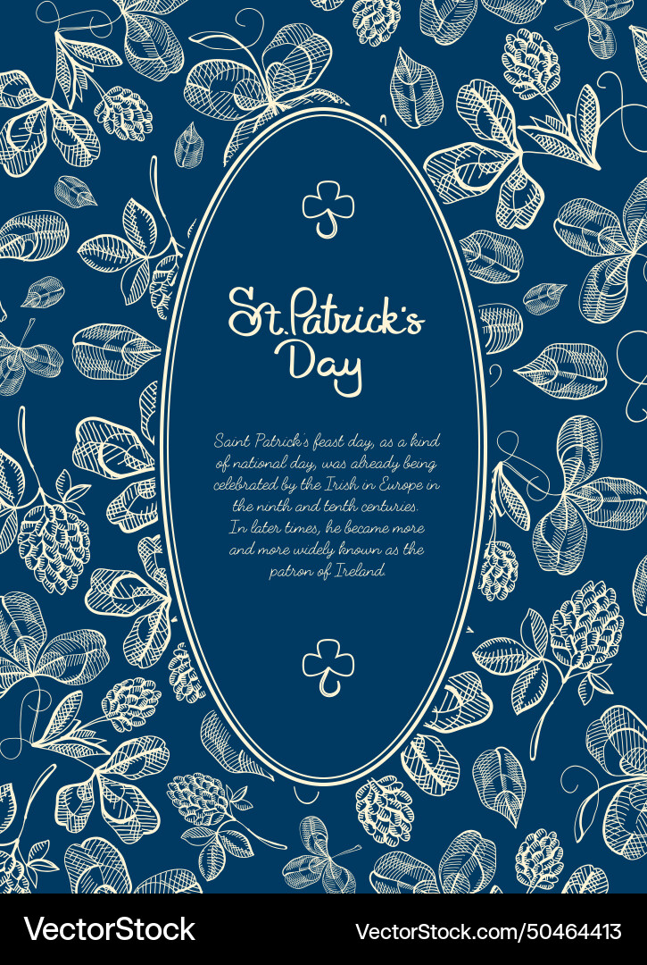Happy saint patricks day blue poster Royalty Free Vector