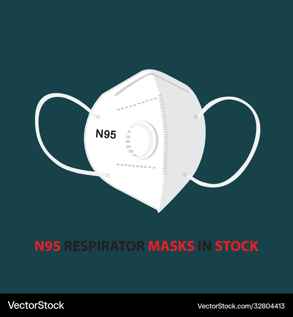 N95 respirator face mask graphic design Royalty Free Vector