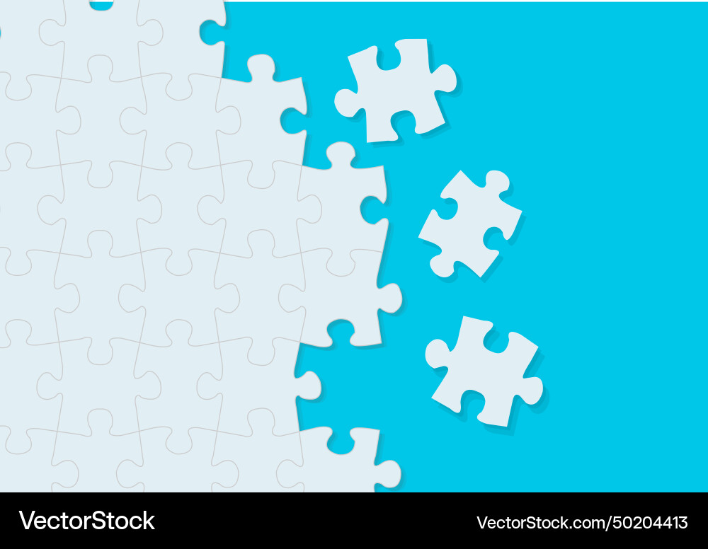 Puzzle texture with blue background Royalty Free Vector