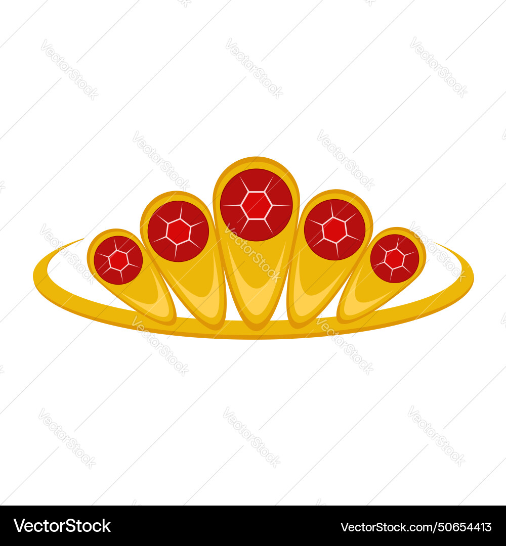 Royal crown with ruby stone Royalty Free Vector Image