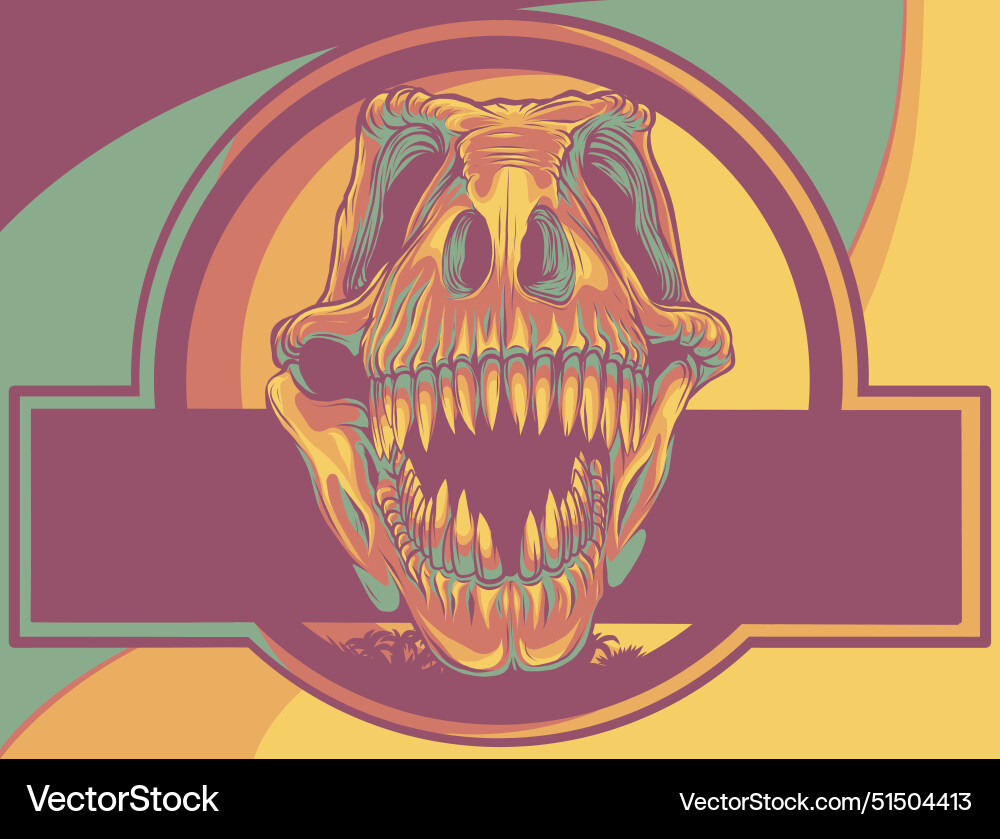 Skull dinosaur t-rex Royalty Free Vector Image