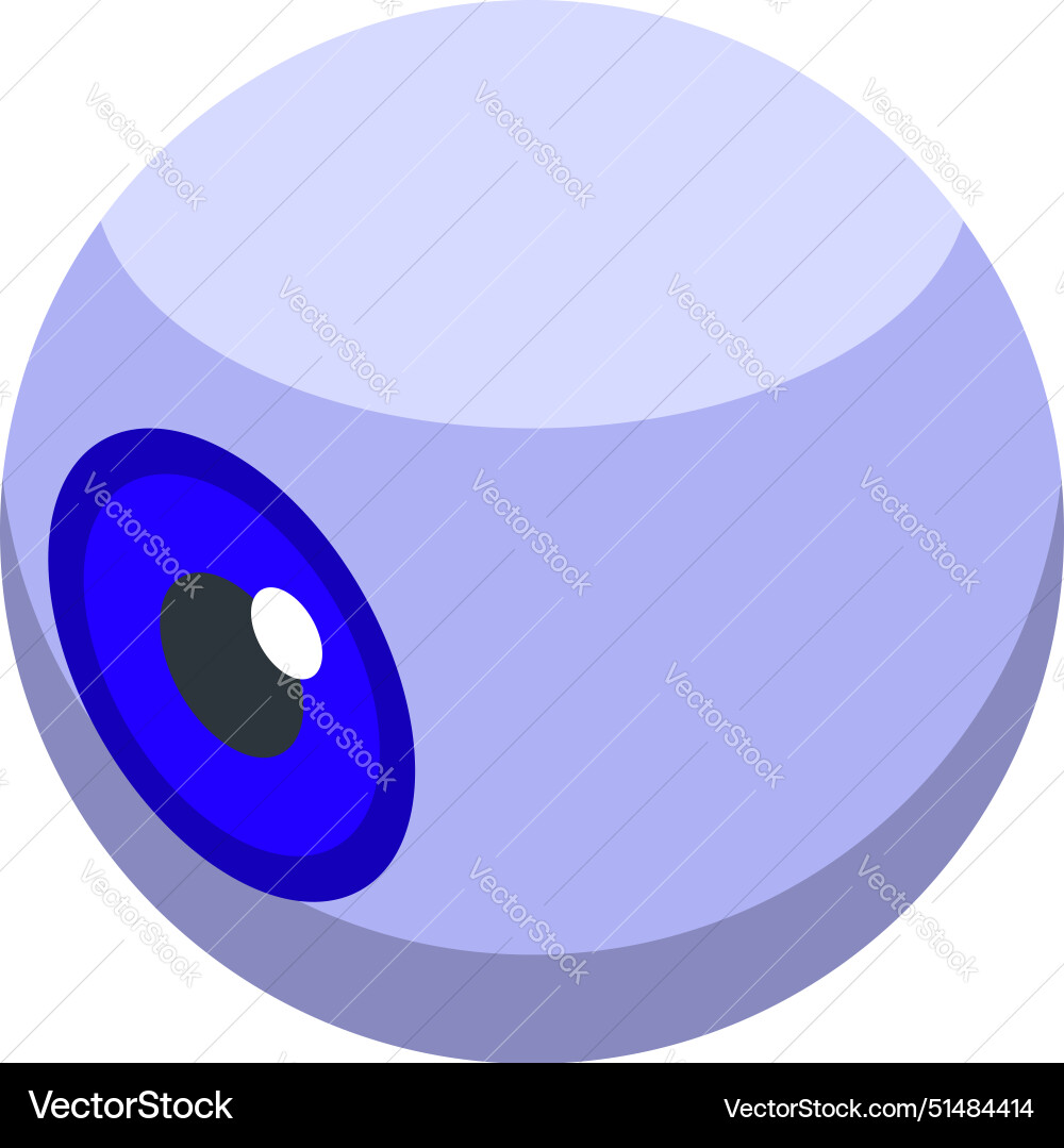 Cartoon style blue eyeball Royalty Free Vector Image