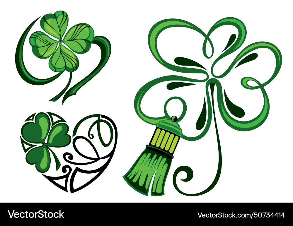 Four leaf clover Royalty Free Vector Image - VectorStock