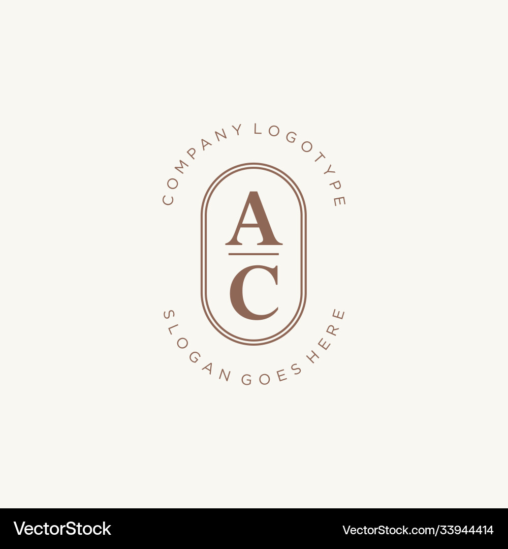 Initial ac beauty monogram and elegant logo design