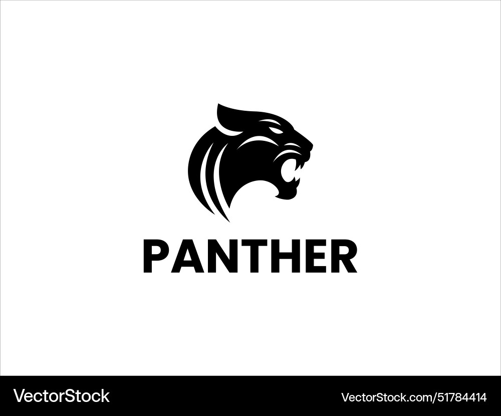 Panther logo templatepanther minimalist Royalty Free Vector