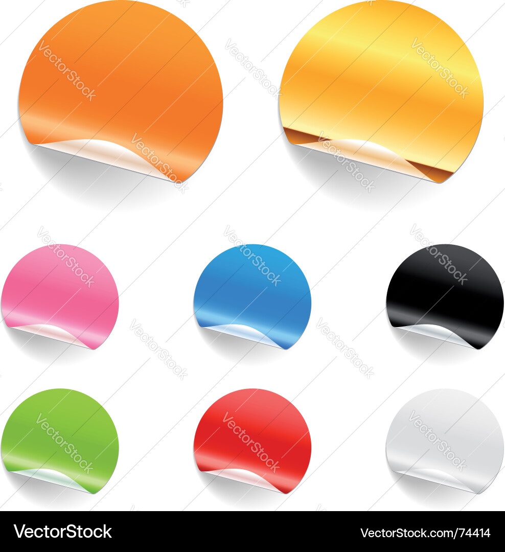 Round stickers Royalty Free Vector Image - VectorStock