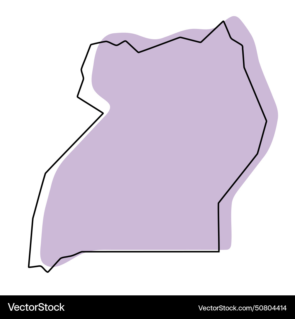 Uganda simplified map Royalty Free Vector Image