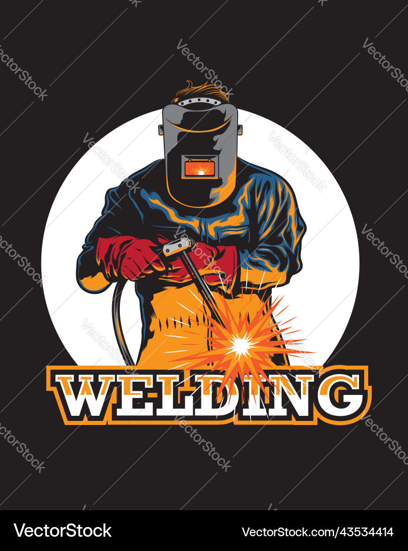 Welder on the job Royalty Free Vector Image - VectorStock