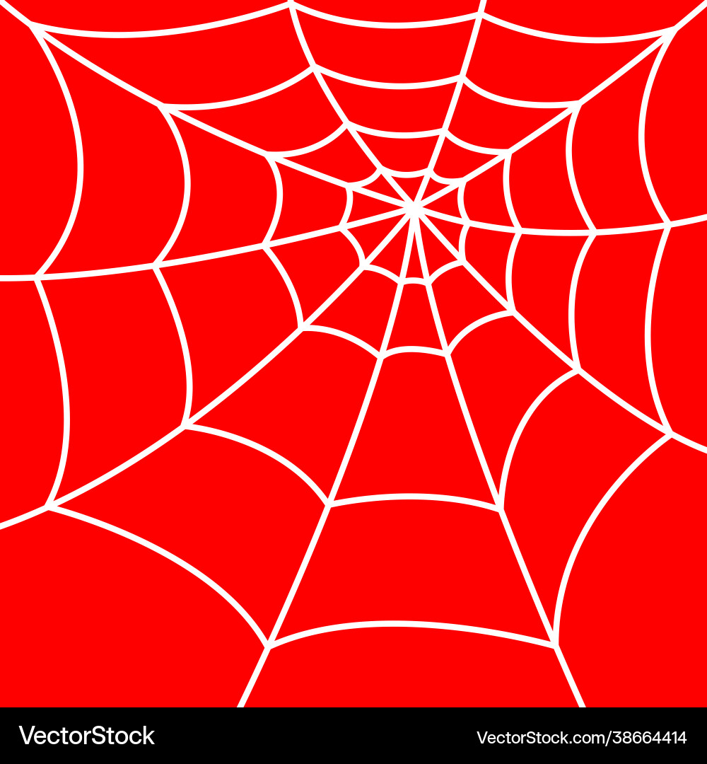 White cobweb on red background Royalty Free Vector Image