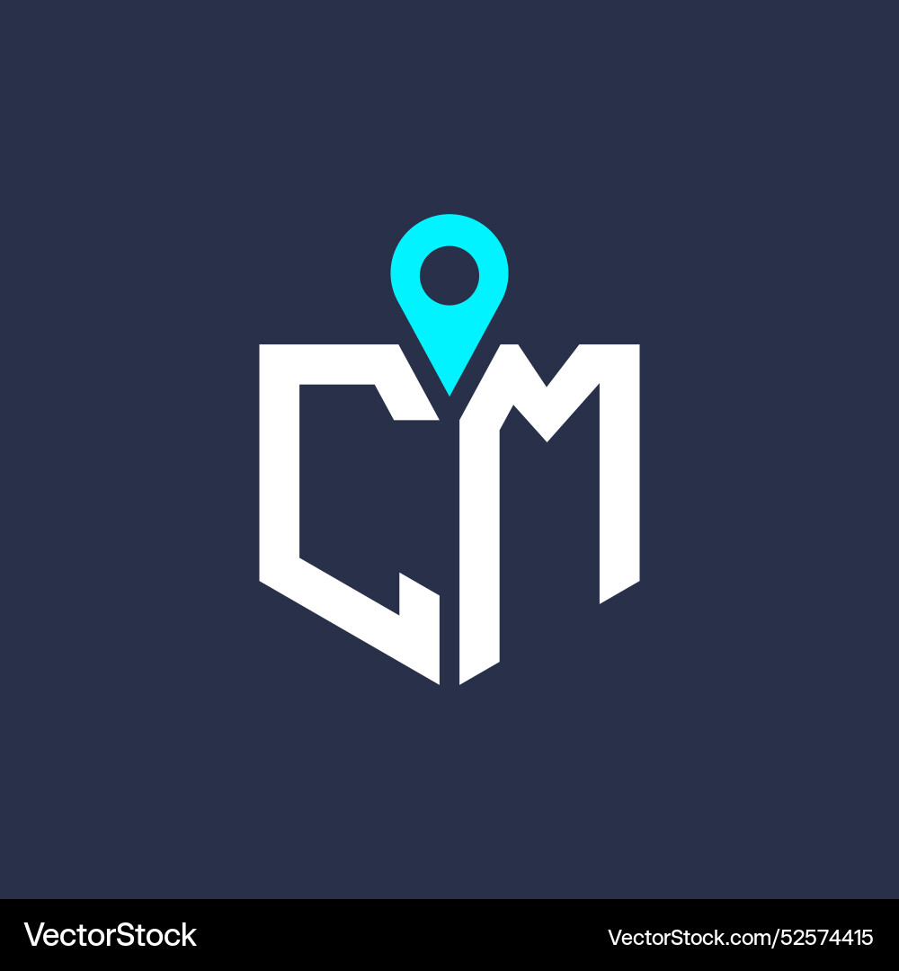 Cm location logo design for recruitment Royalty Free Vector
