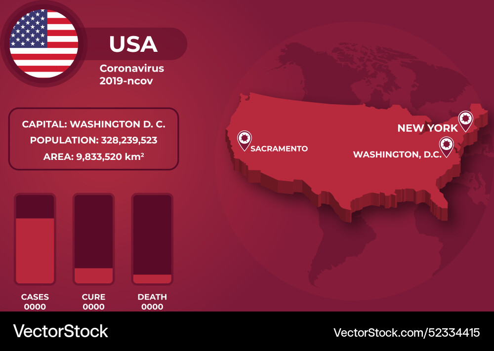 Coronavirus country map infographic design Vector Image