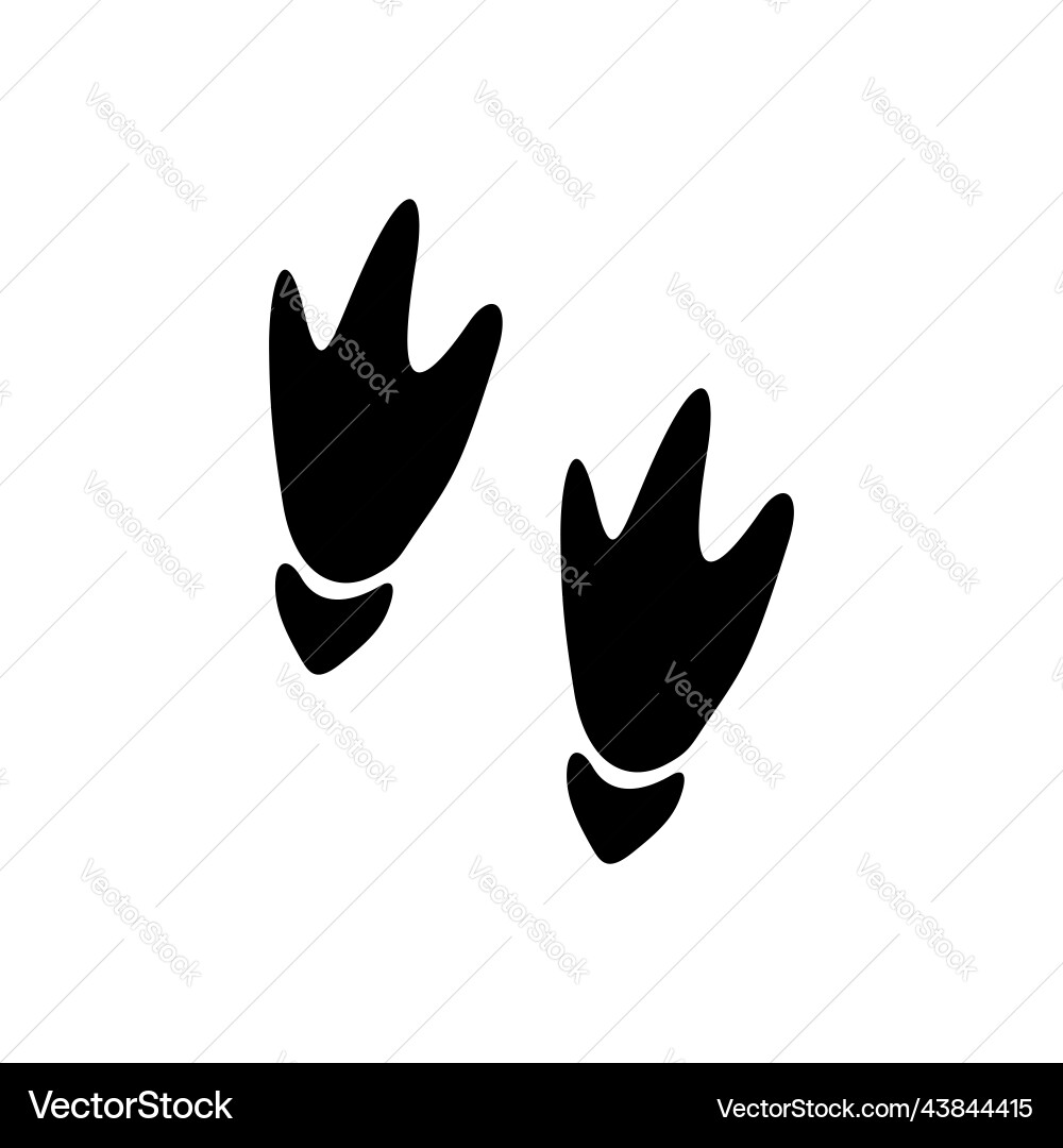 Duck or goose footprints isolated bird tracks icon