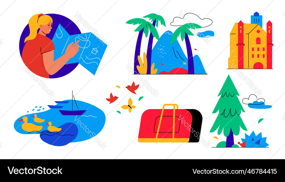 Plan your vacation and travel - flat design style Vector Image