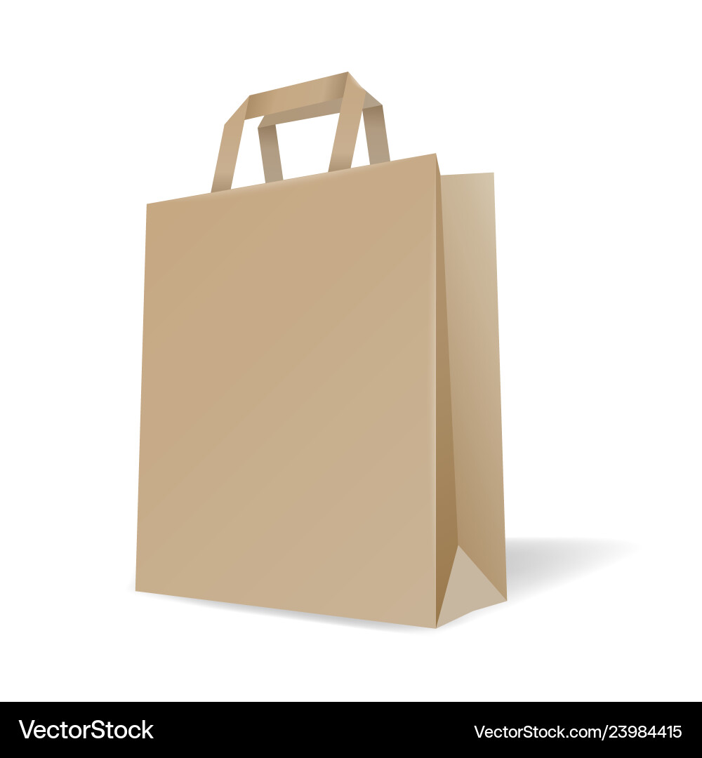 Realistic paper bag Royalty Free Vector Image - VectorStock