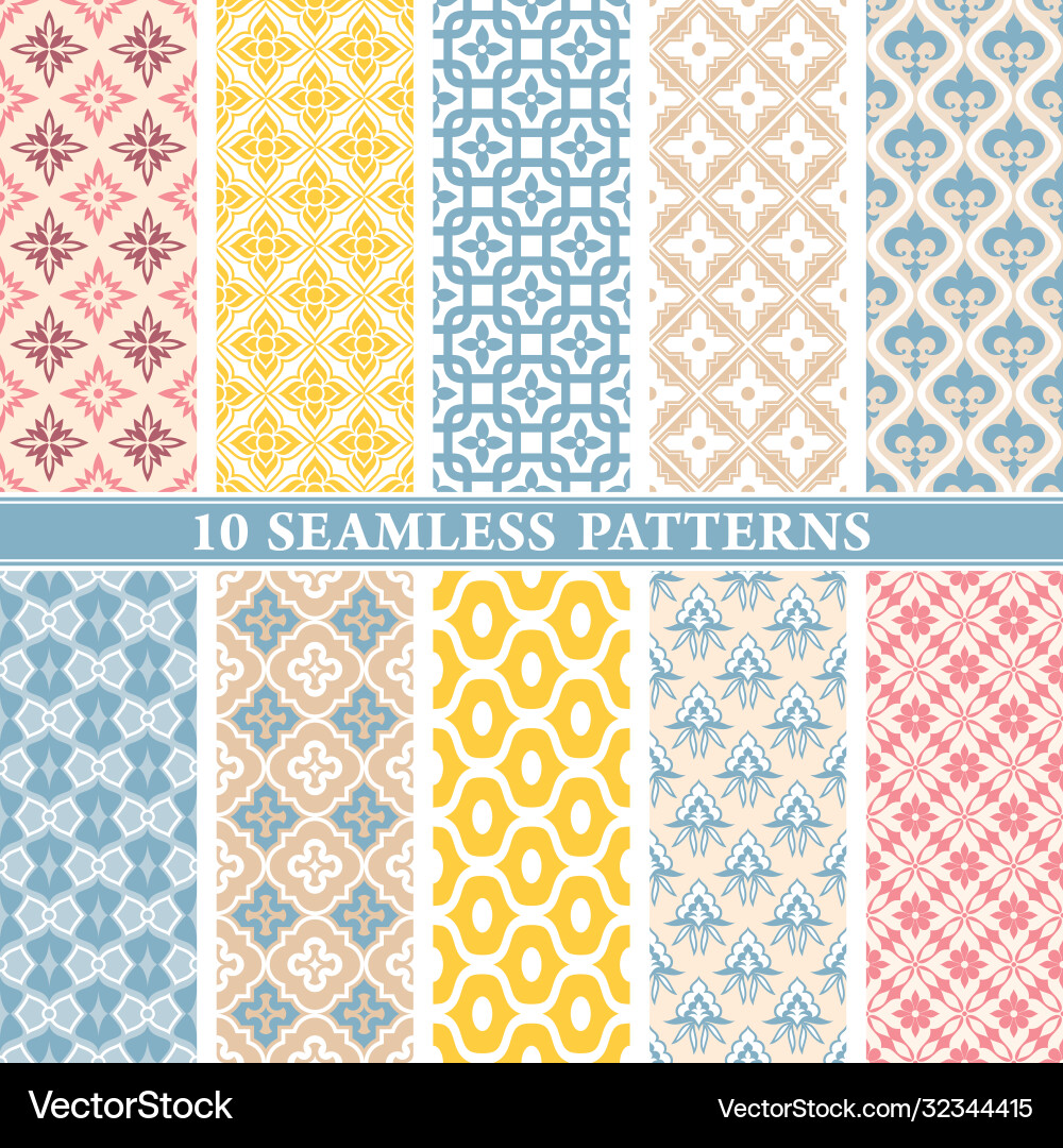 Seamless wallpaper patterns Royalty Free Vector Image