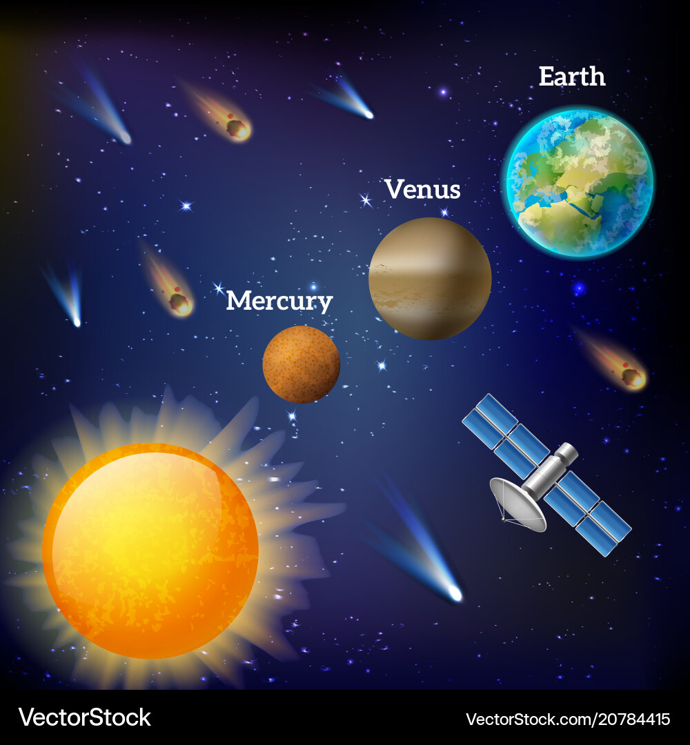 Star shower realistic background Royalty Free Vector Image