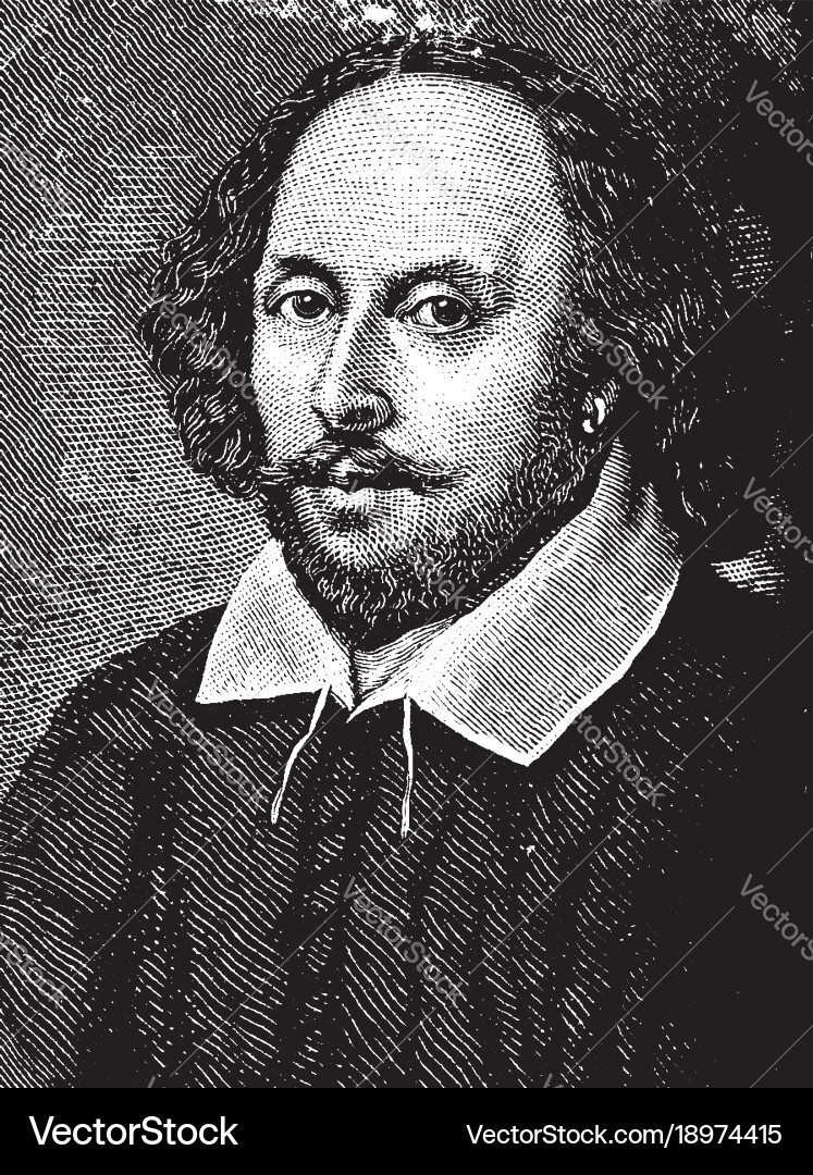William shakespeare vintage Royalty Free Vector Image