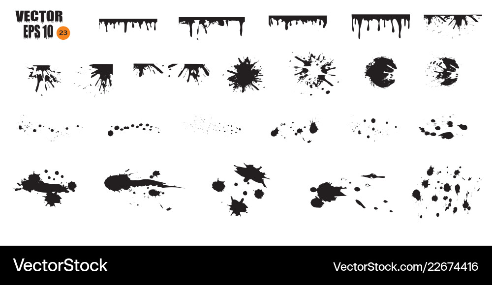 Black Ink Smears & Stains Royalty Free Vector Image