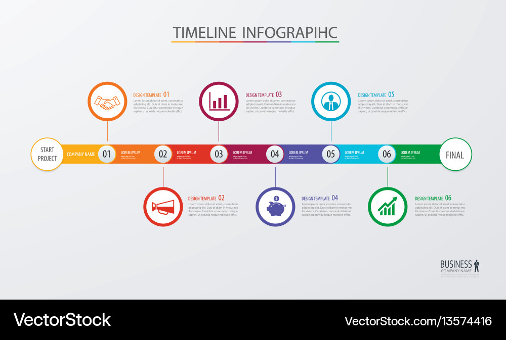 Business Timeline Chart Template Royalty Free Vector Image