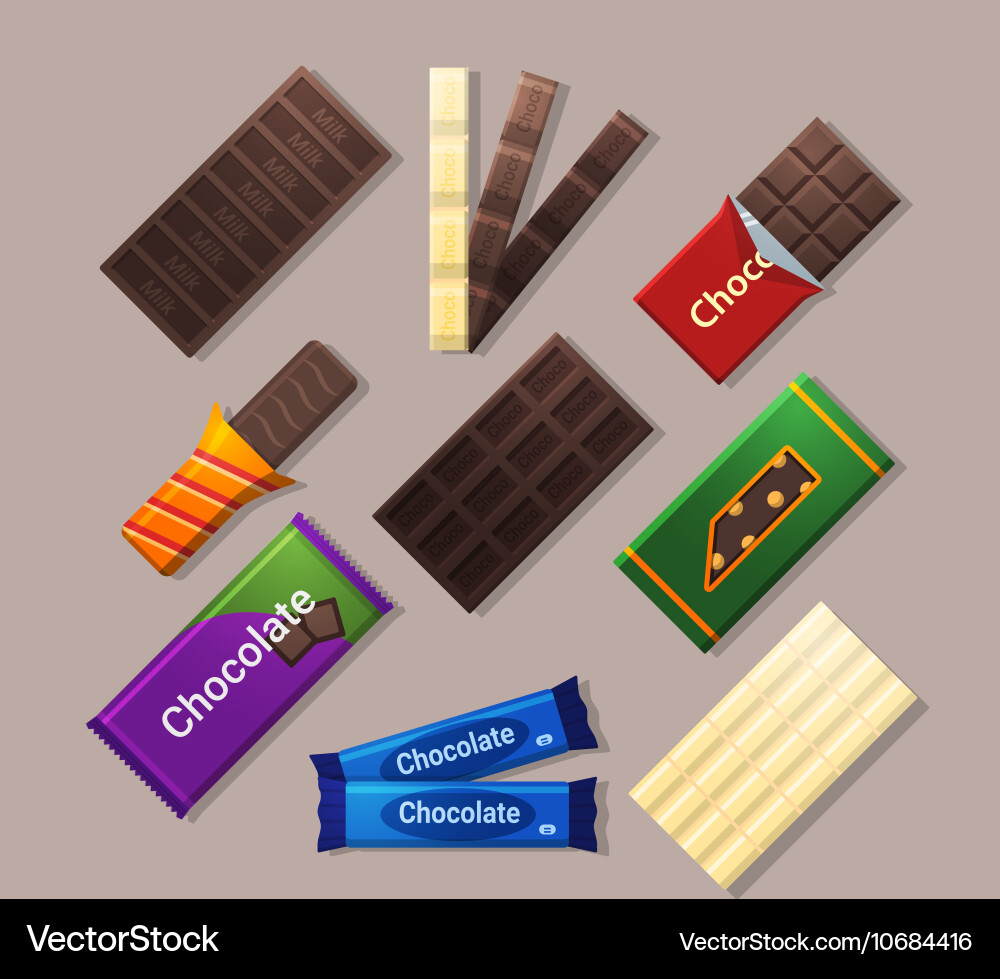 Chocolate bars Royalty Free Vector Image - VectorStock