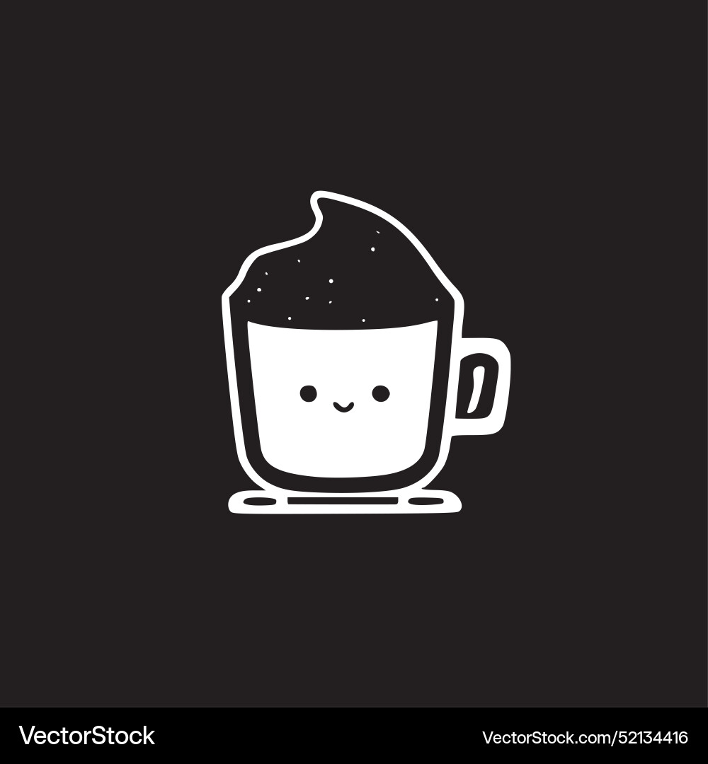 Coffee - minimalist and flat logo Royalty Free Vector Image
