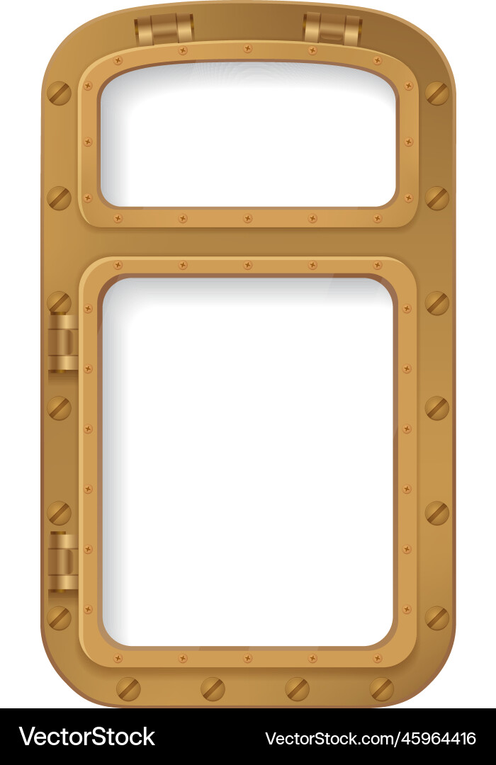 Golden window frame composition Royalty Free Vector Image