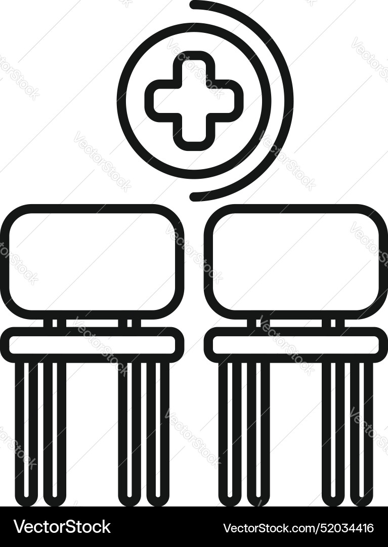 Hospital waiting room with two empty chairs Vector Image