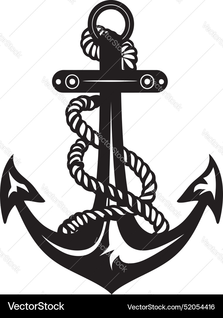 Maritime excellence symbol ship anchor with rope Vector Image