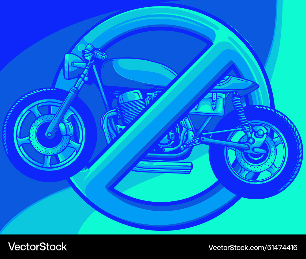 Motorcycle prohibition sign Royalty Free Vector Image