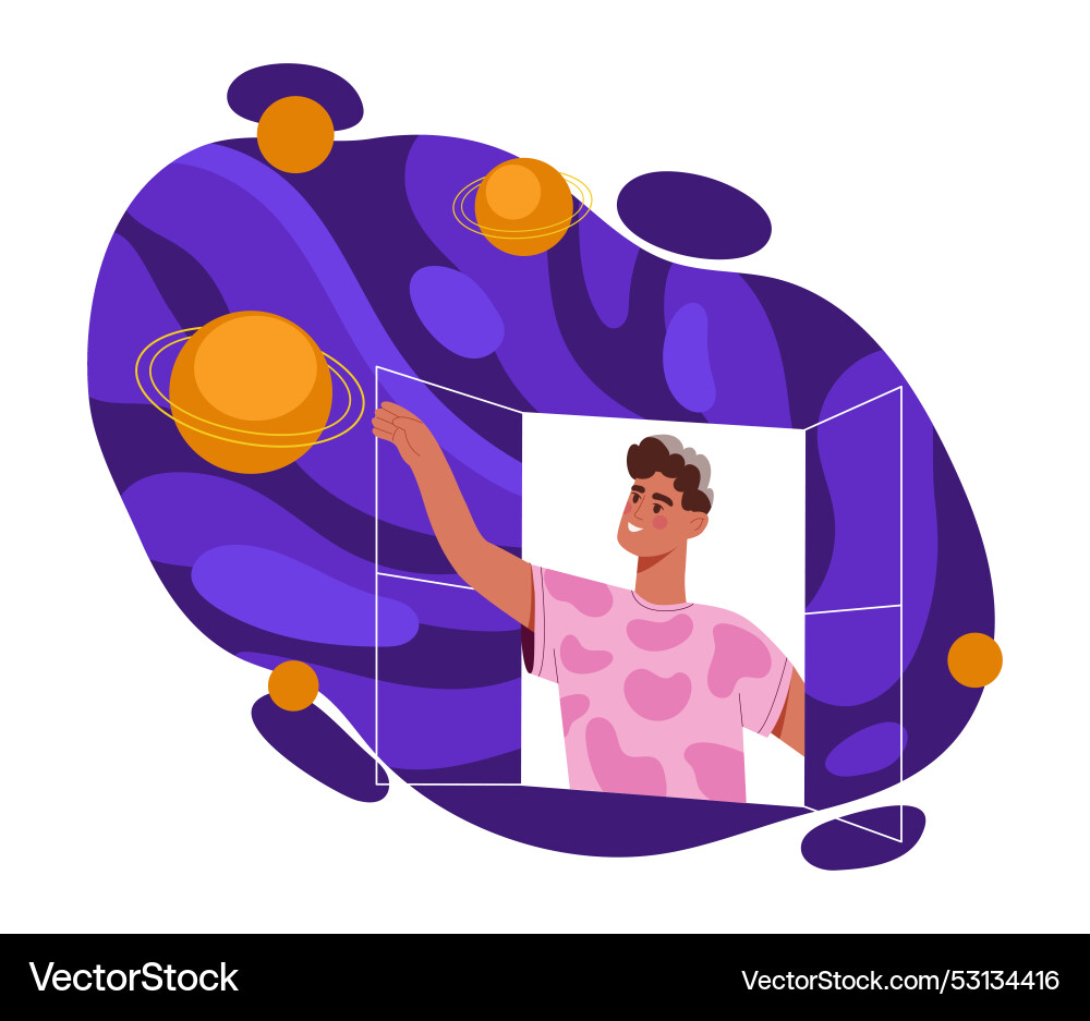 Person with imagination man fantasy Royalty Free Vector