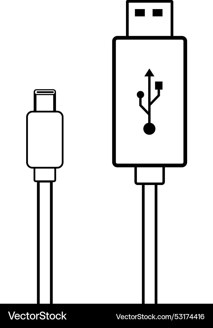 Power cable icon power sign on cable connection Vector Image