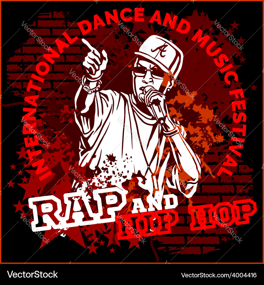 Graffiti De Rap Hip Hop Muziek Cool Graffiti Logo Rap Slag Vector