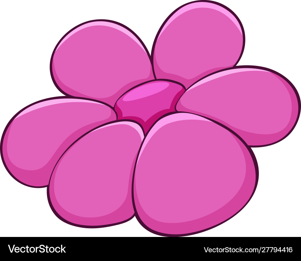 Single flower in pink color Royalty Free Vector Image
