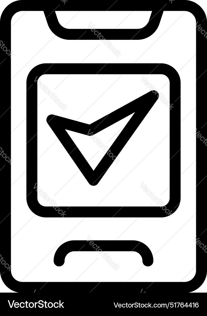 Smartphone showing check mark for successful Vector Image