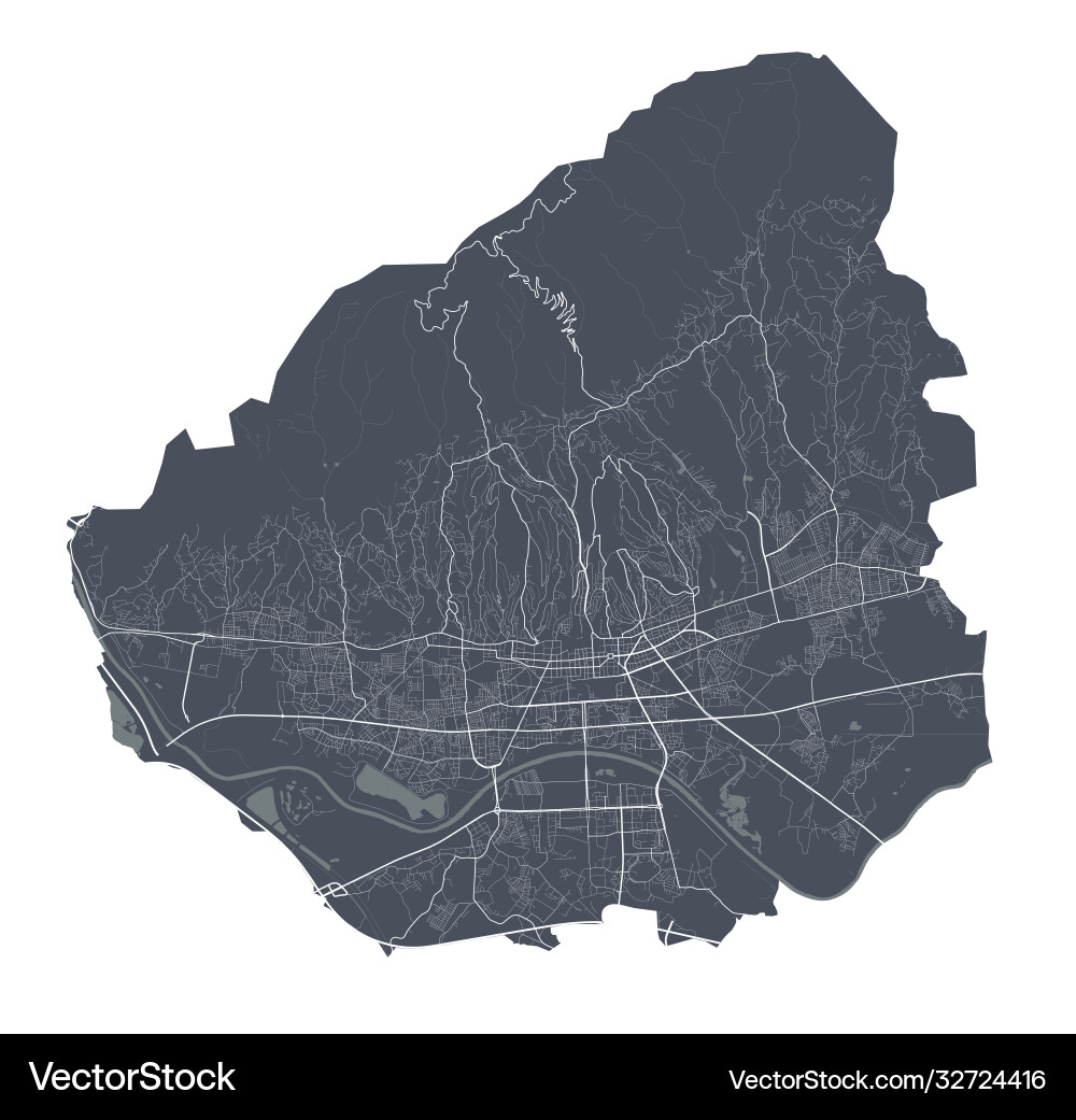 Zagreb City Map - Detailed Street Plan Royalty Free Vector