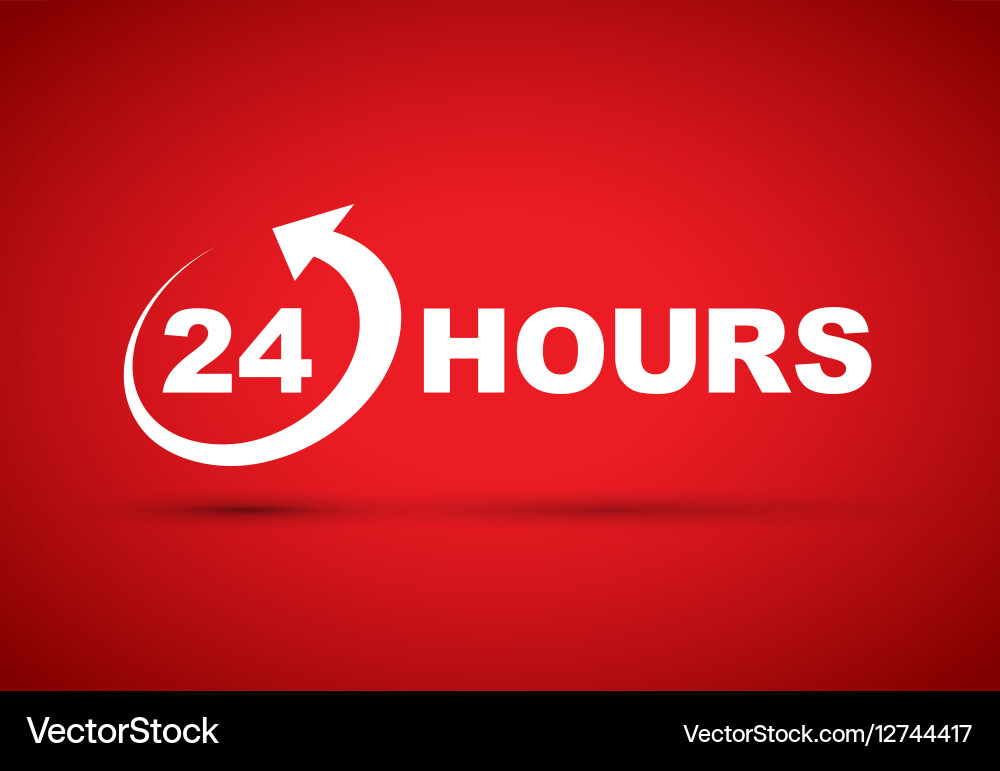 24 hours icon white Royalty Free Vector Image - VectorStock