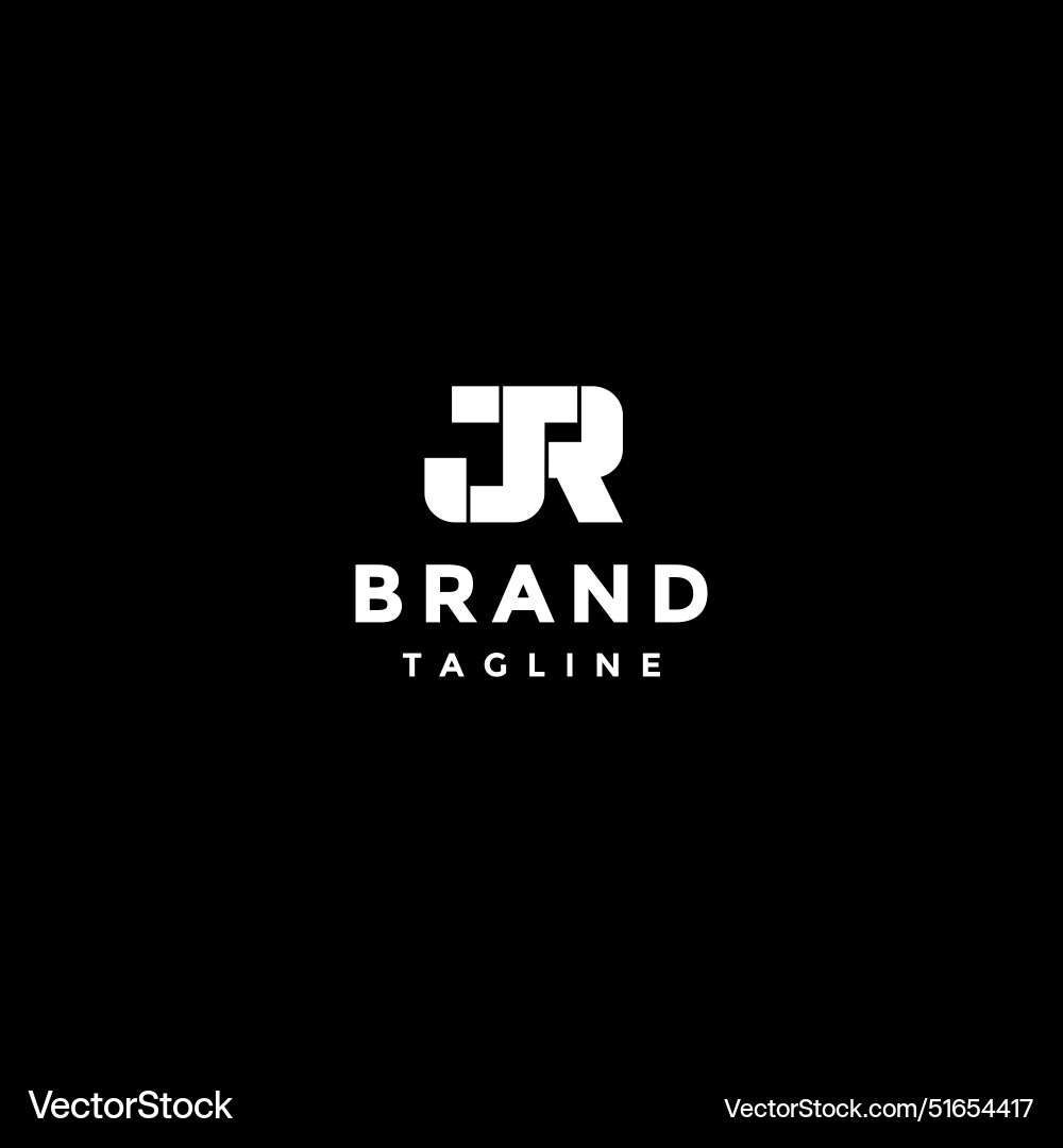 Bold initial letter jr logo design Royalty Free Vector Image