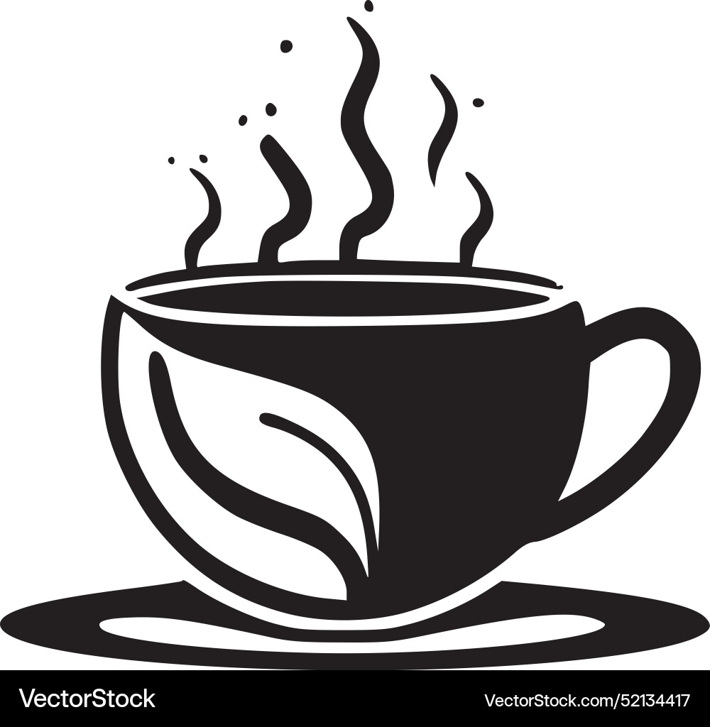 Coffee - minimalist and flat logo Royalty Free Vector Image