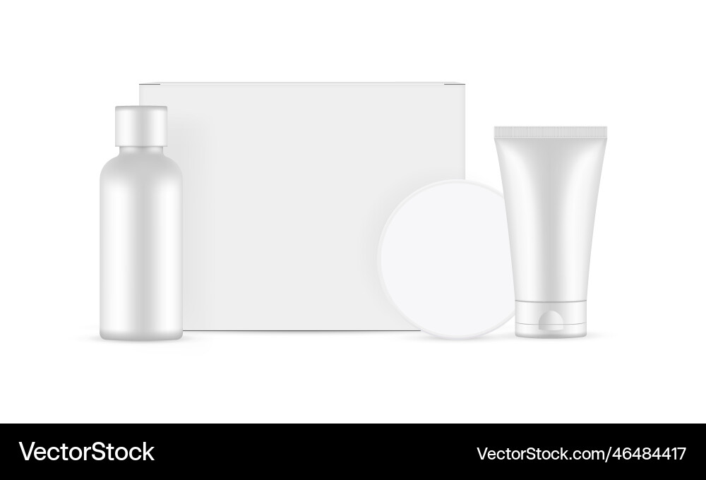 Cosmetic packaging box bottle round jar tube Vector Image