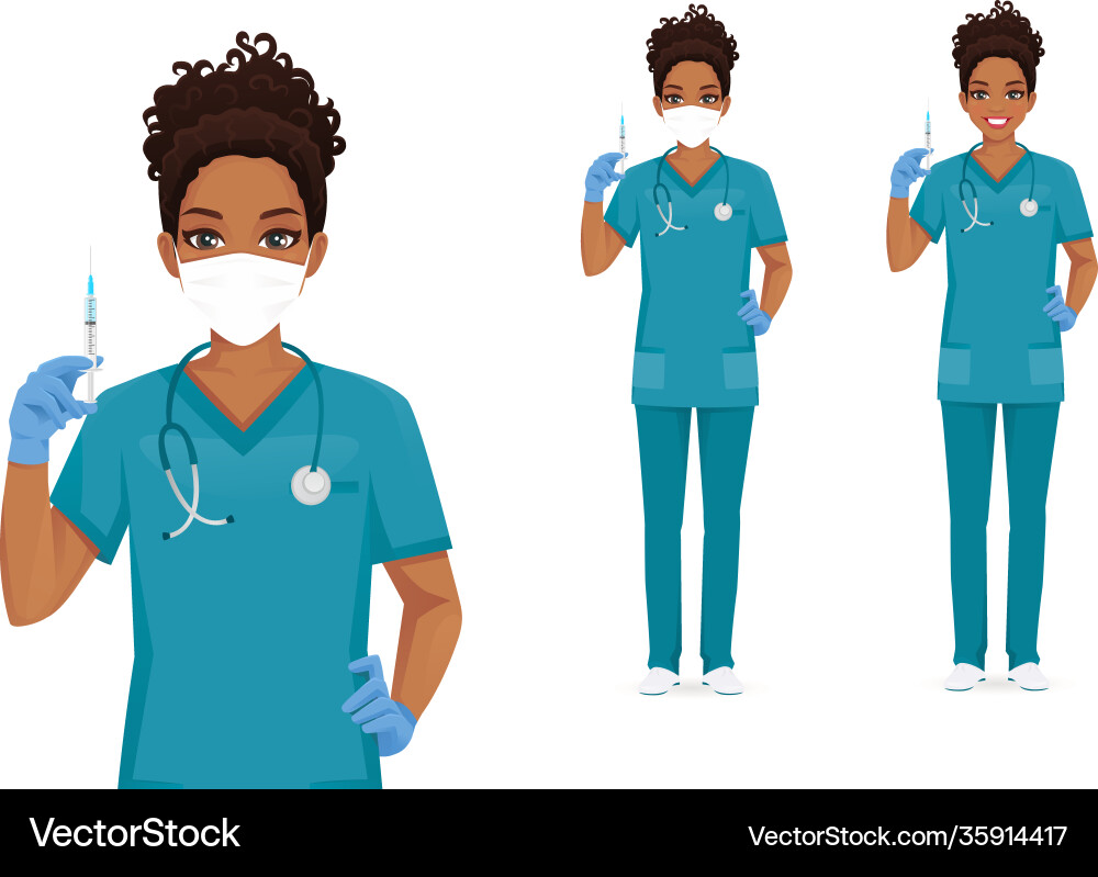 Female nurse character Royalty Free Vector Image