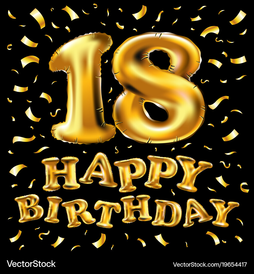 Happy birthday golden texture luxurious design Vector Image