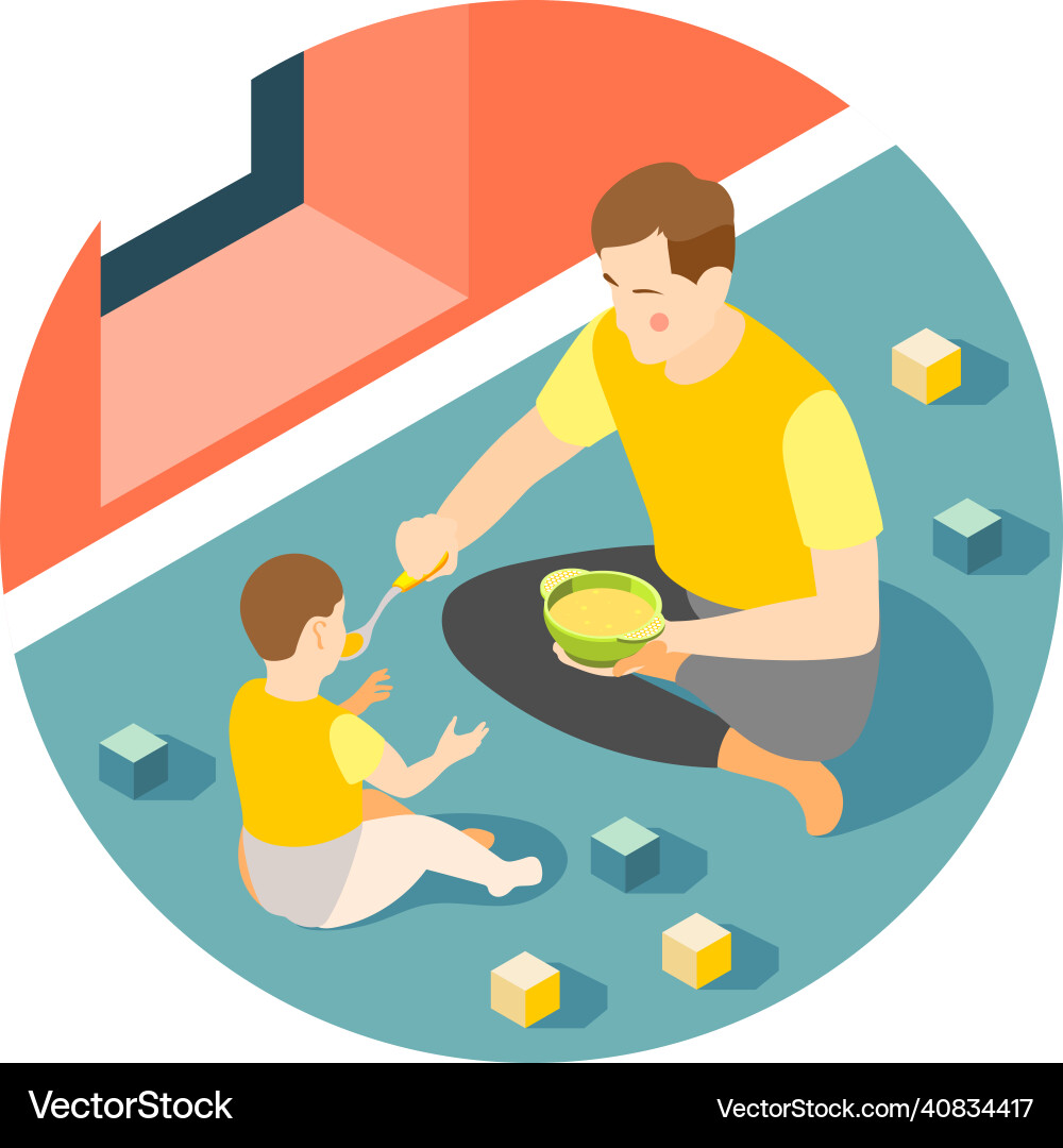 Infant baby feeding composition Royalty Free Vector Image