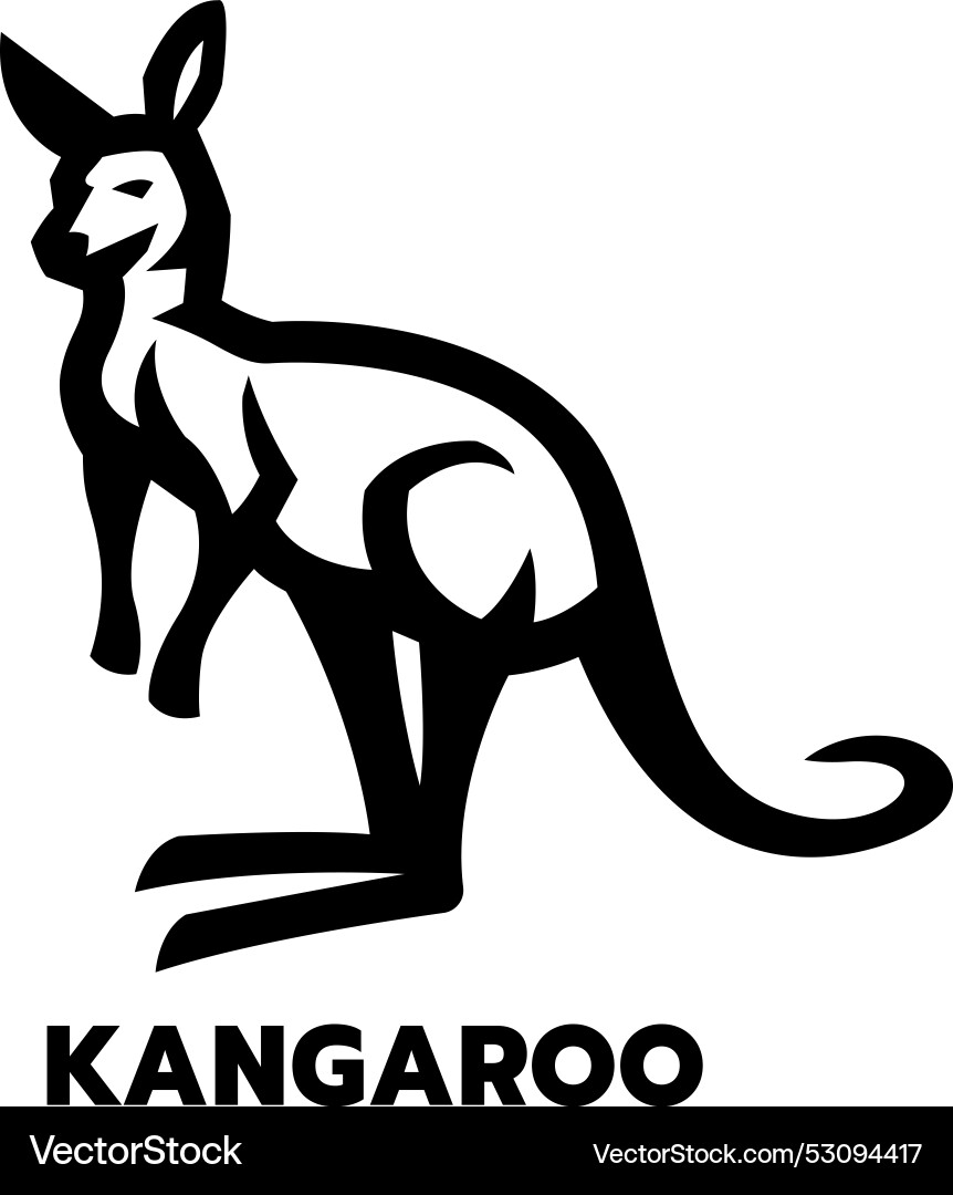 Kangaroo logo symbol Royalty Free Vector Image